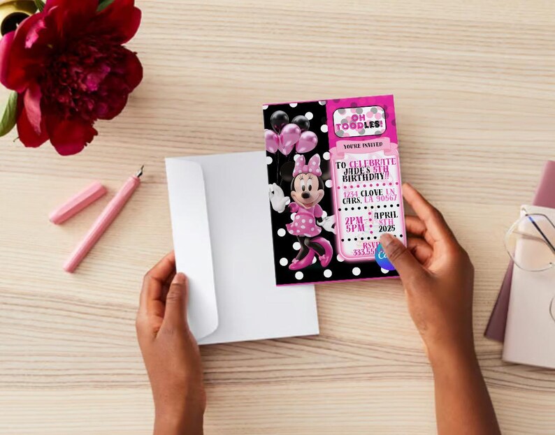 Editable Minnie Mouse Birthday Invitation Template Instant Download ...