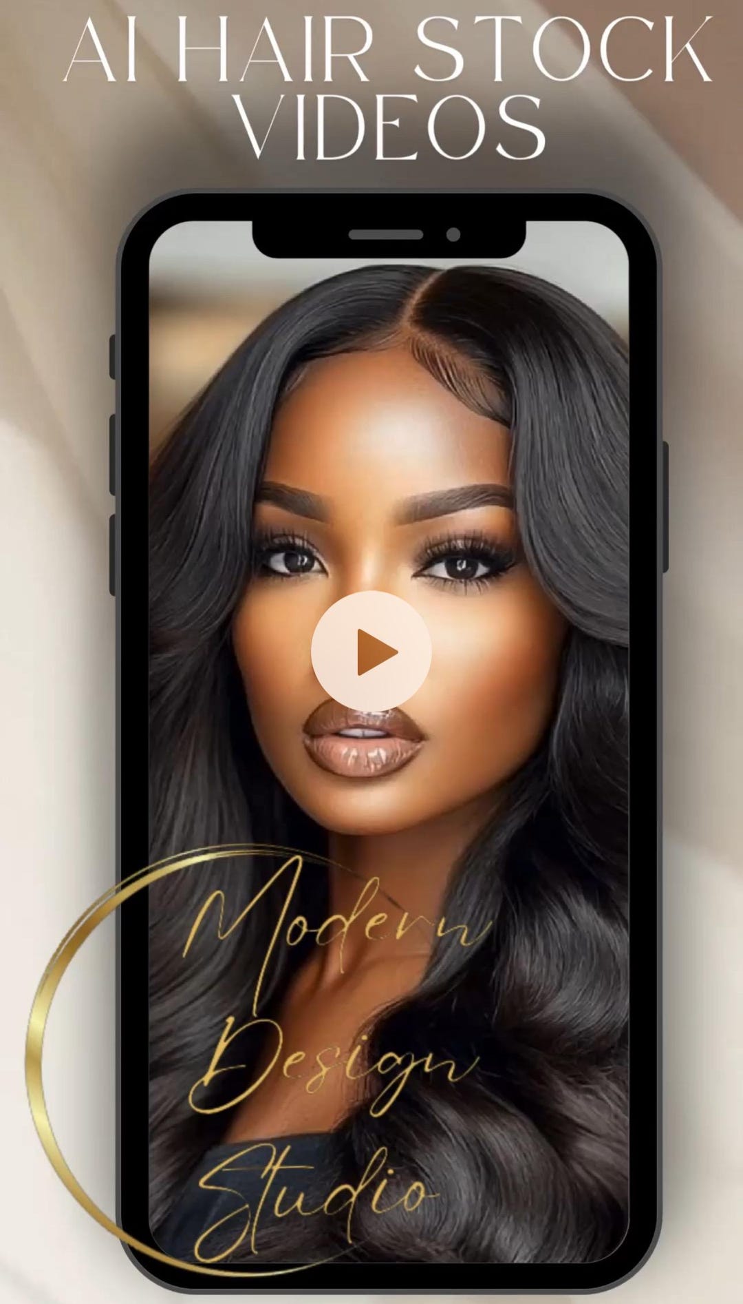 Ai-generated Hair Model Stock Video: Black Beauty, Luxurious Waves (MP4 ...