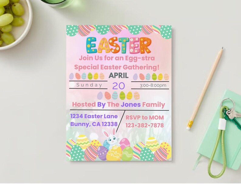 Editable Easter Invitation Template | Instant Download Party Flyer ...