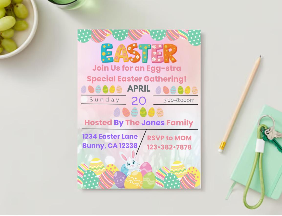 Editable Easter Invitation Template | Instant Download Party Flyer ...