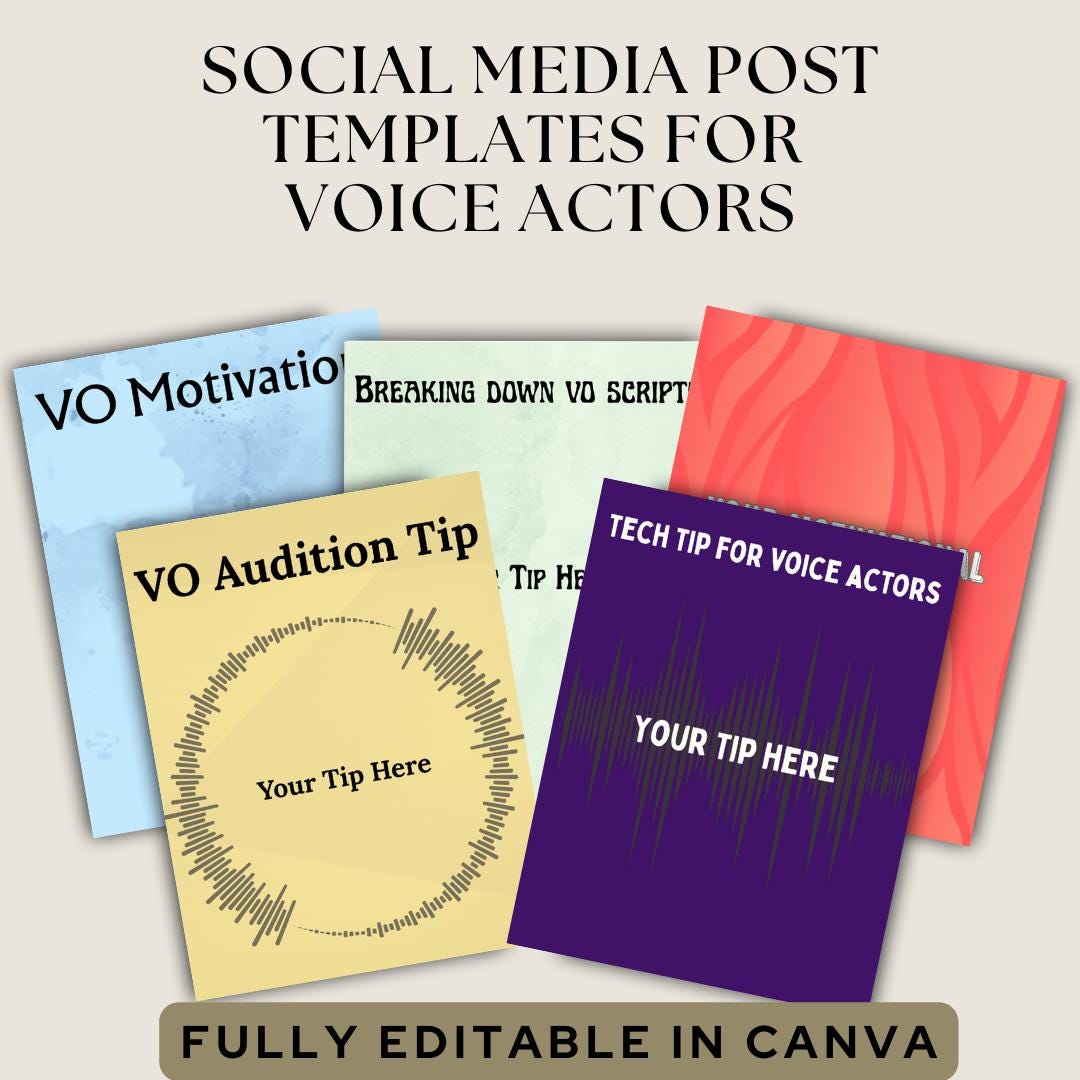 Voice Actor Social Media Templates for Canva | Voiceover Tips & Tricks ...