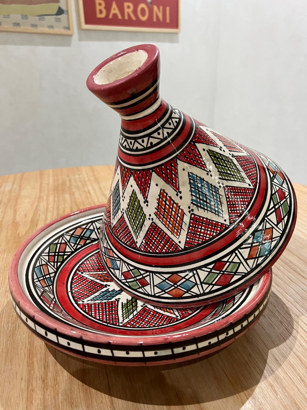 Moroccan Ceramic Serving Tagine-traditional Pottery Tagine-hand Painted ...
