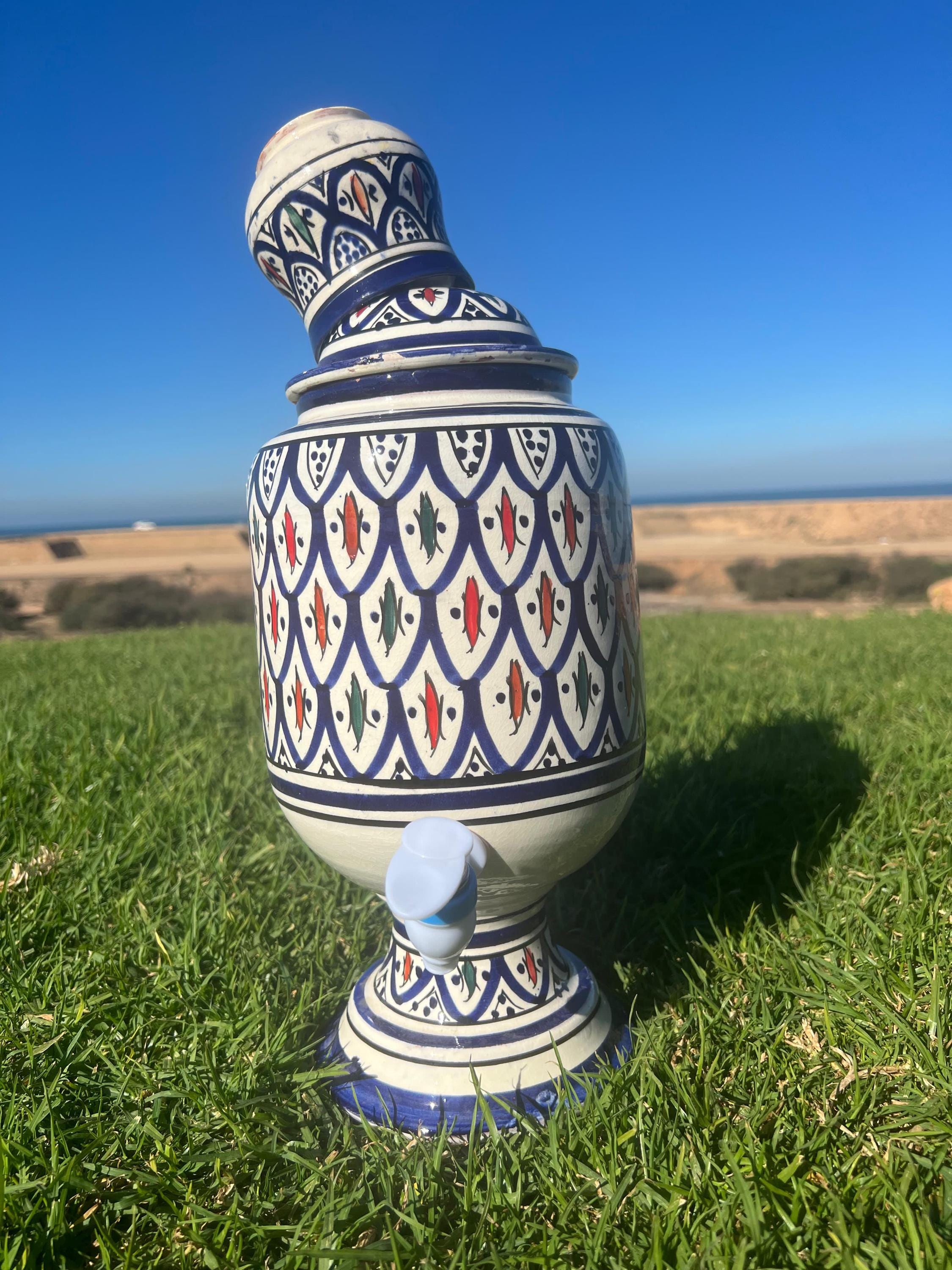 Moroccan Ceramic Water Dispenser - Handcrafted Pottery Traditional ...
