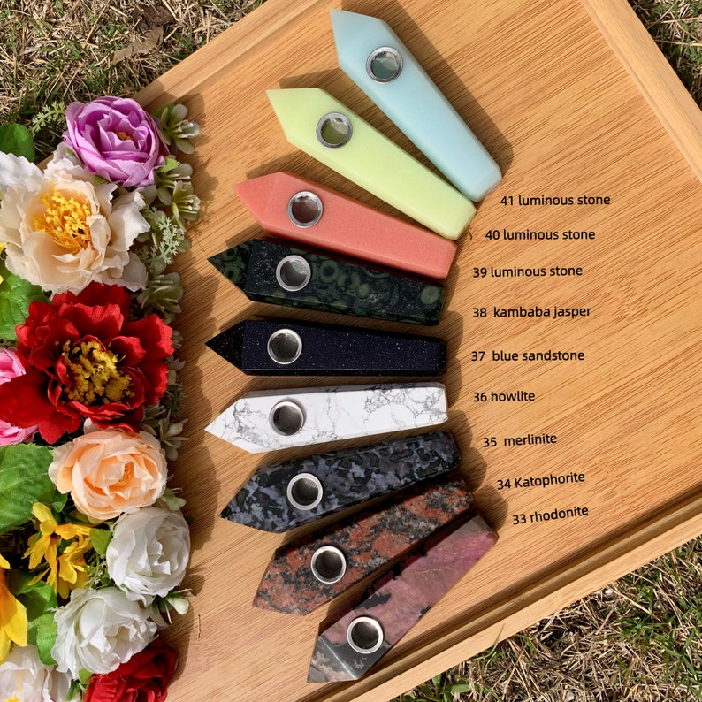 Gemstone Smoking Pipes Natural Stone Pipes for Smoking Gift - Etsy