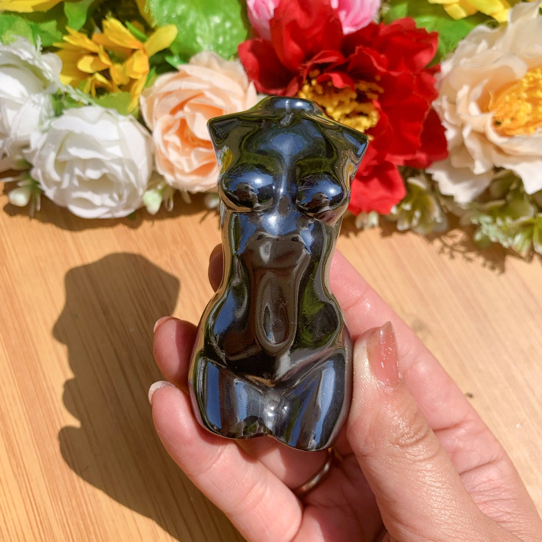 1pc 3" Terahertz Stone Goddess Model Gemstone Crystal Female Body Home ...