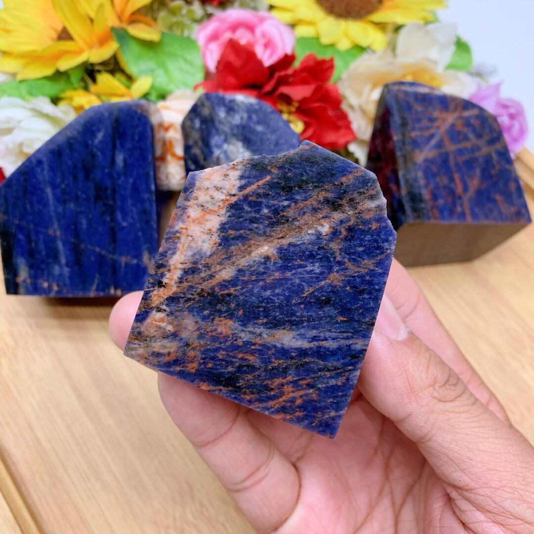 Blue Sodalite Polished Free Form - Raw Crystal, Eye-catching Home Decor ...