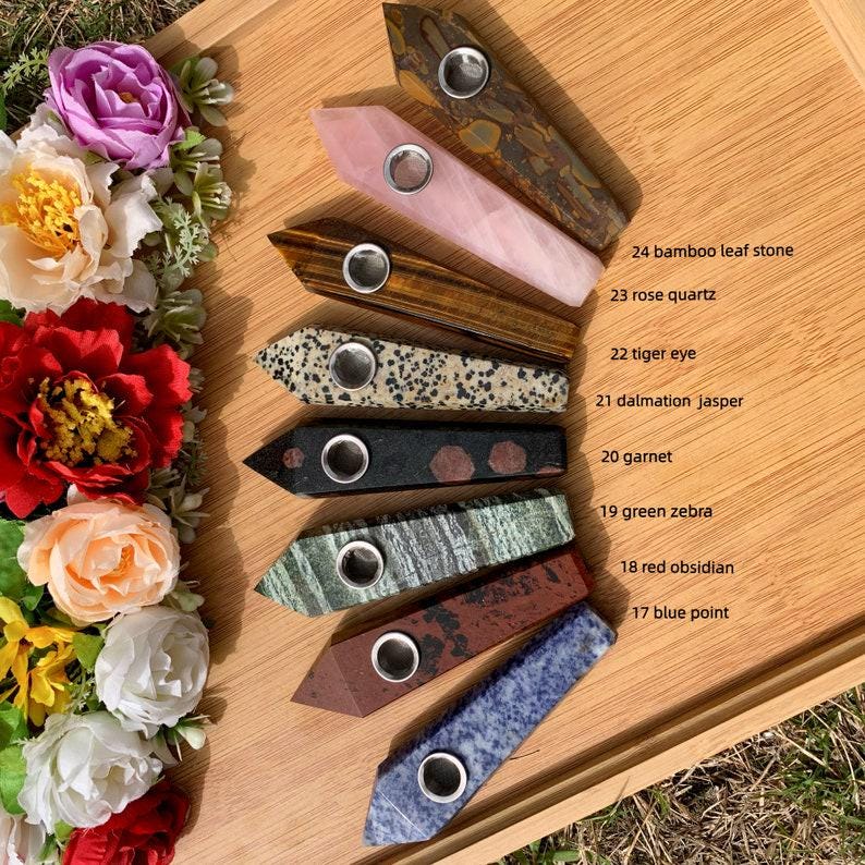 Handcrafted Gemstone Smoking Pipes - Quartz Pipe, Crystal Pipe, Smoke ...