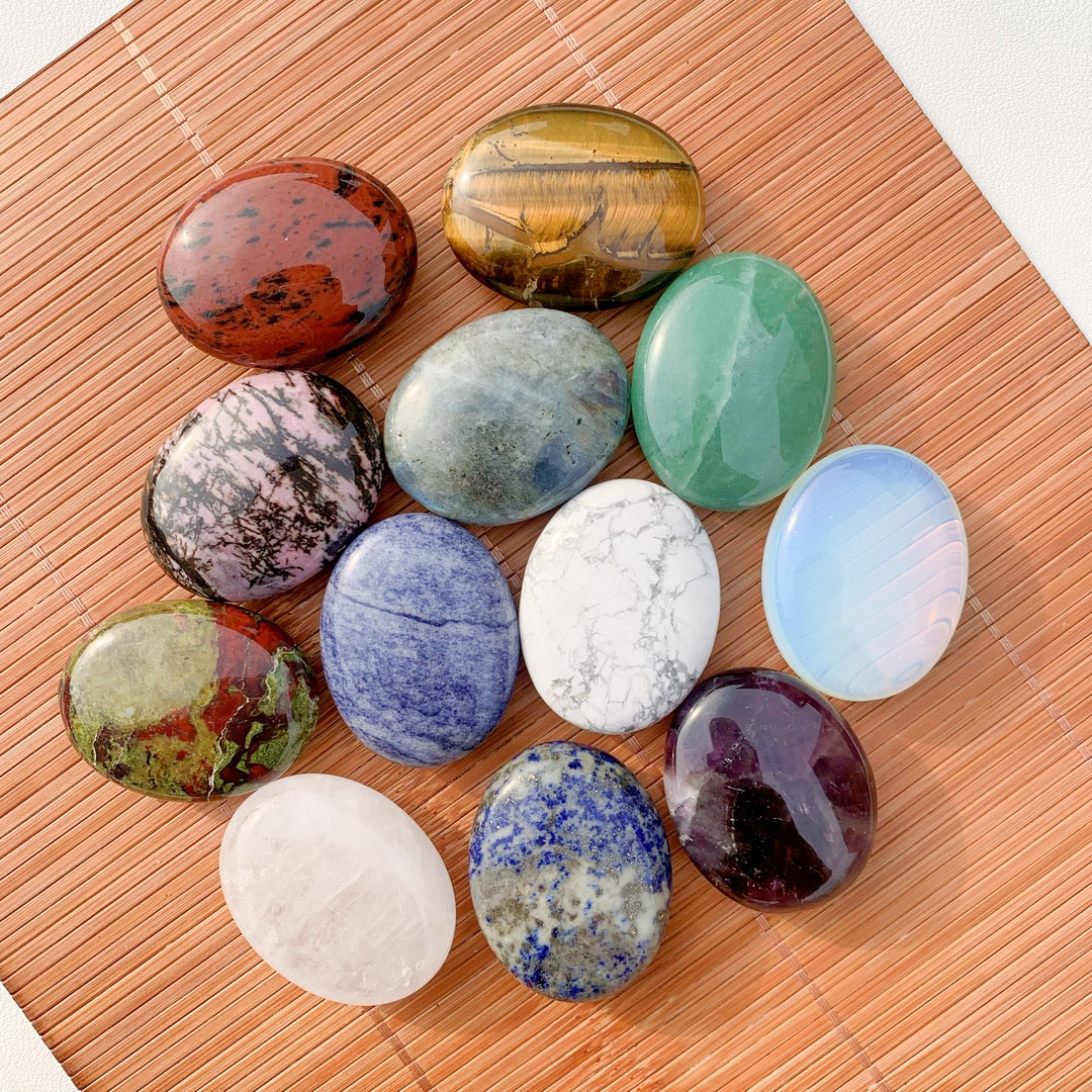 Crystal Worry Stone, Amethyst, Rose Quartz, Opalite - Hand Carved ...