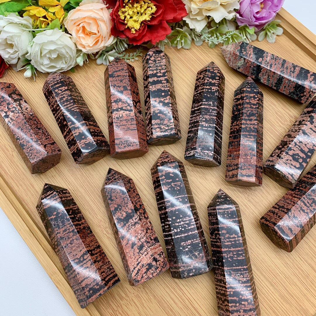 1PC Healing Red Snowflake Obsidian Jasper Crystal, 8.5 Cm Polished ...