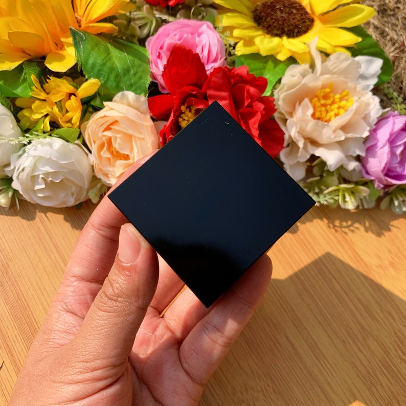Polished Black Obsidian Cubes Crystal Quartz Carved Stone Square Home ...