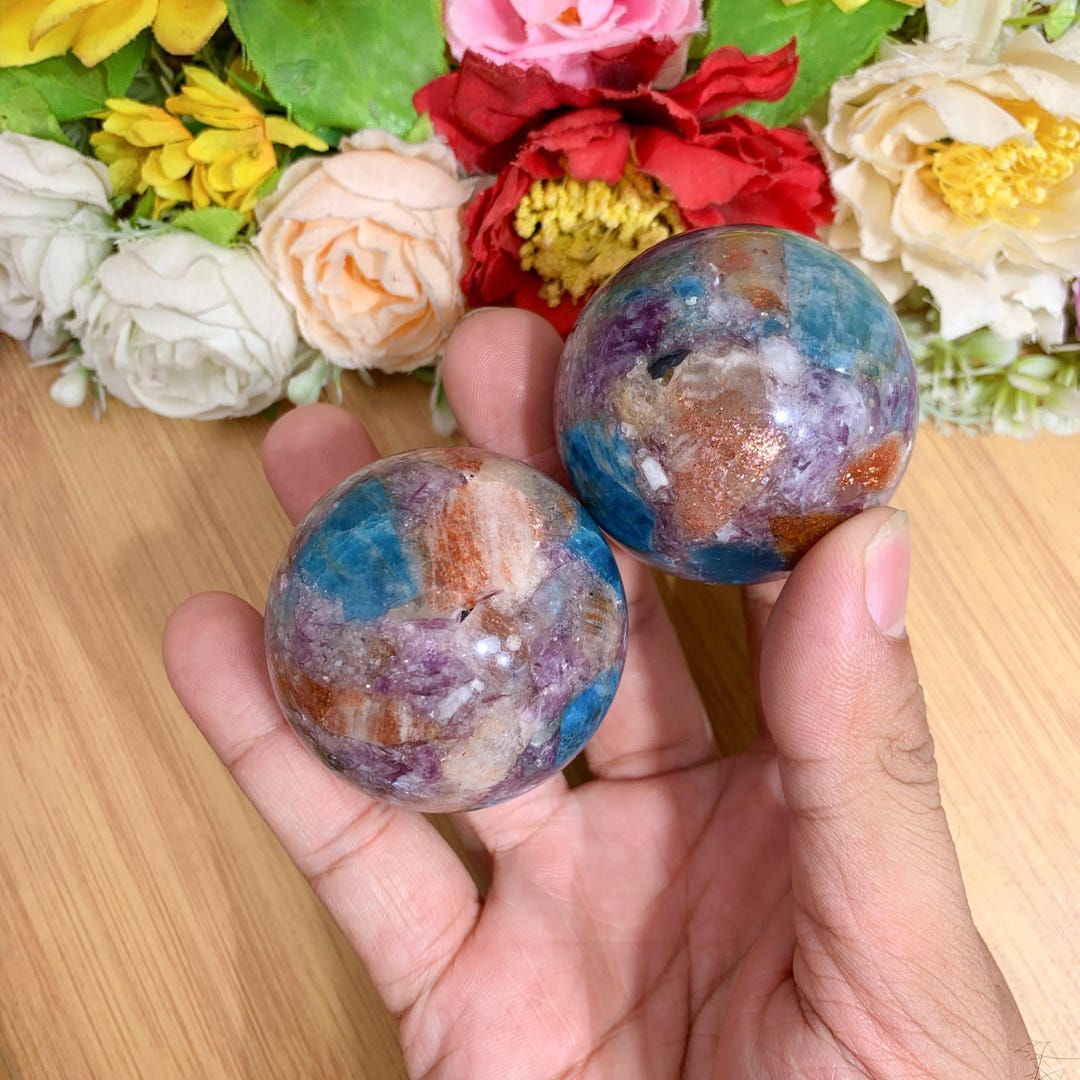 Beautiful Lepidolite, Blue Apatite & Arusha Sunstone, RARE Crystal ...