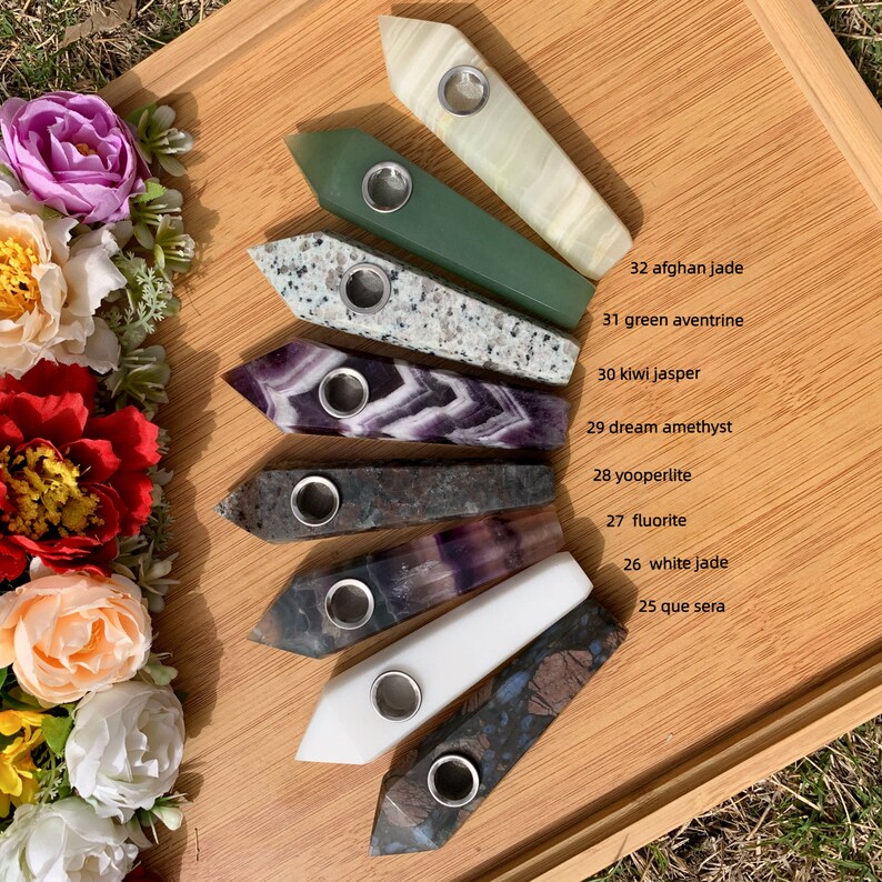 Gemstone Smoking Pipes Natural Stone Pipes for Smoking Gift - Etsy