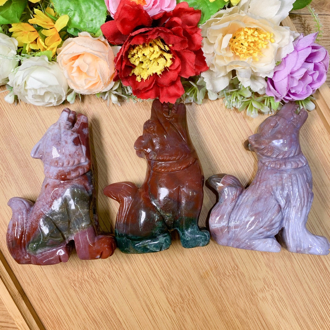 Natural Handmade Ocean Jasper WOLF Colorful Jasper Crystal - Etsy