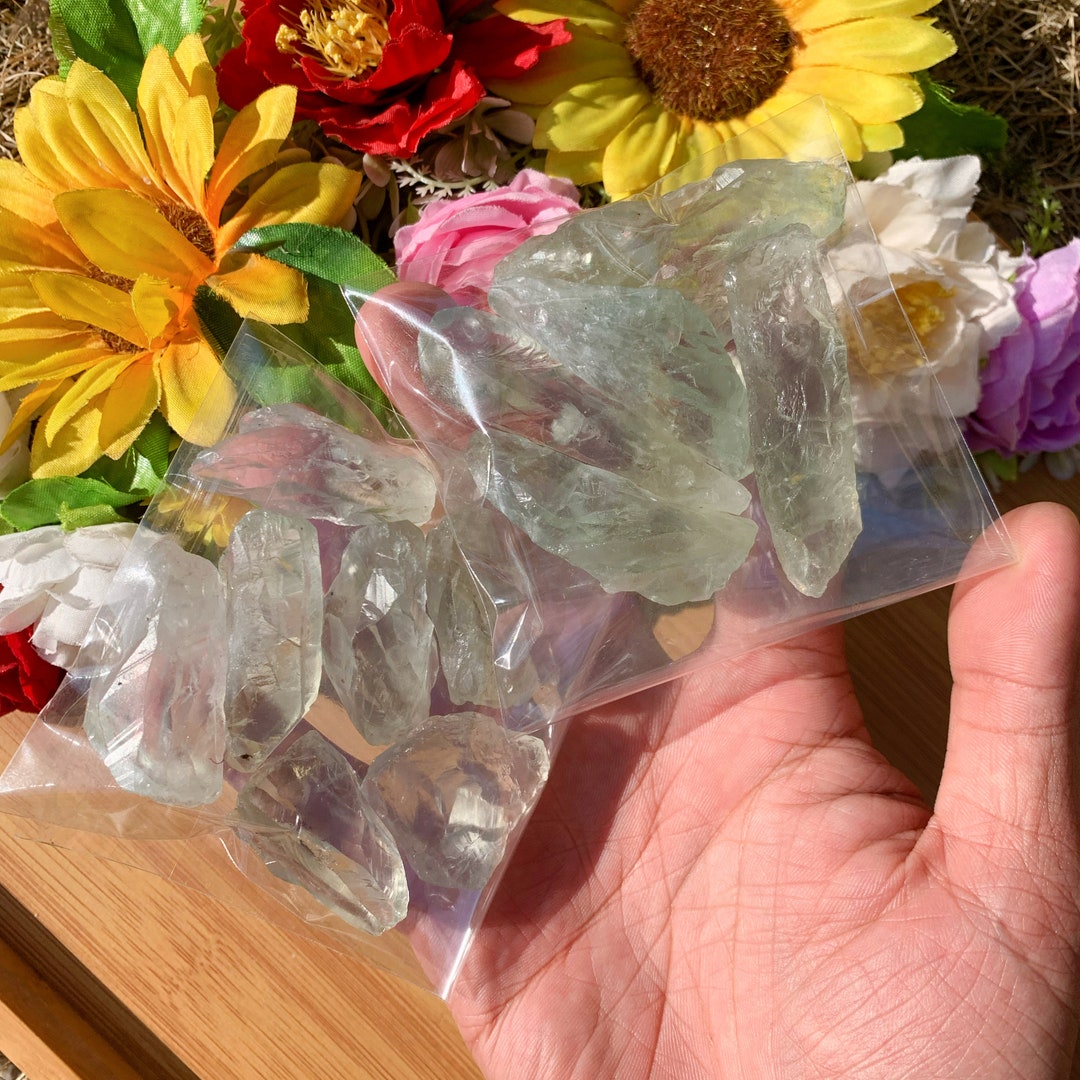 Natural Raw Prasiolite Crystal - 100g Green Amethyst Rough, Healing ...