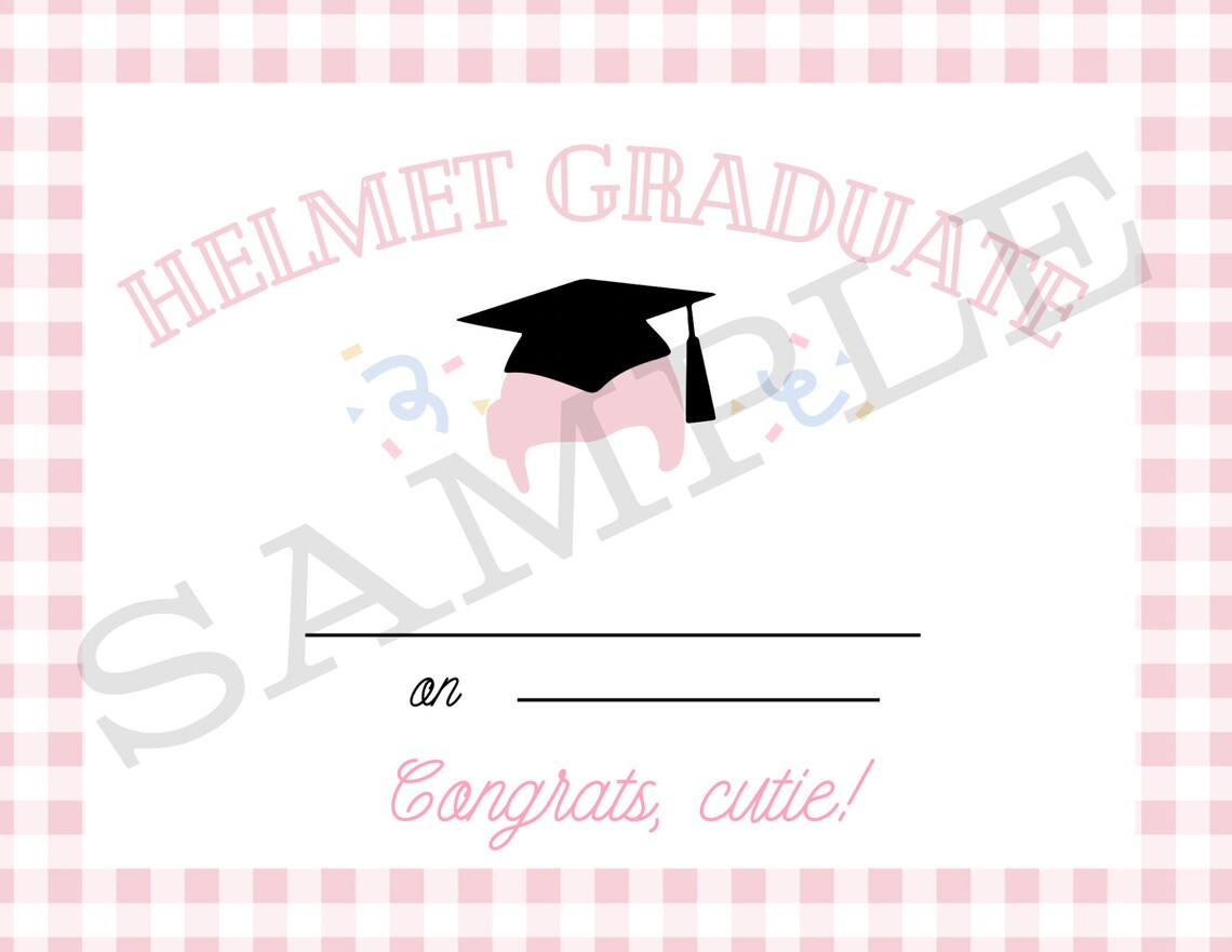 Helmet Graduation Certificate for Girls - Etsy
