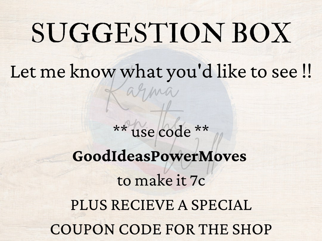 ARTIST SUGGESTION BOX // 7c With Code - Etsy