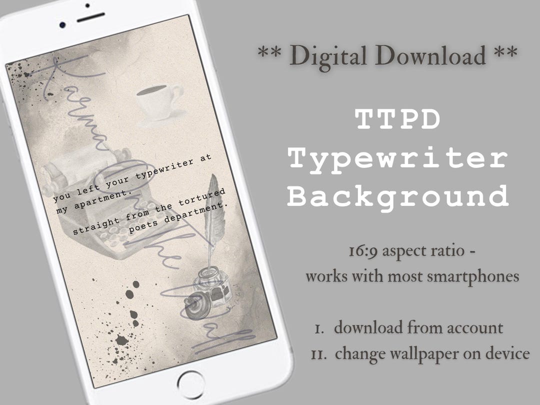 Taylor Swift TTPD Tortured Poets Typewriter Phone Background - Etsy