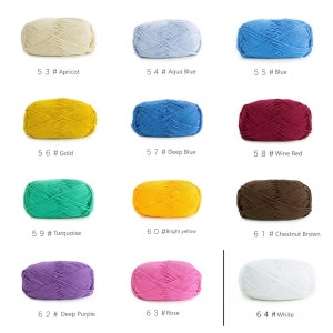 Vibrant 4-ply Milk Cotton Yarn - 50g Skein,41 Stunning Colors for ...
