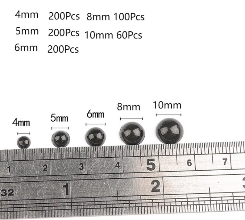 760pcs 380pairs 1box 4mm/5mm/6mm/8mm/10mm Round Movable Craft Eyes for ...