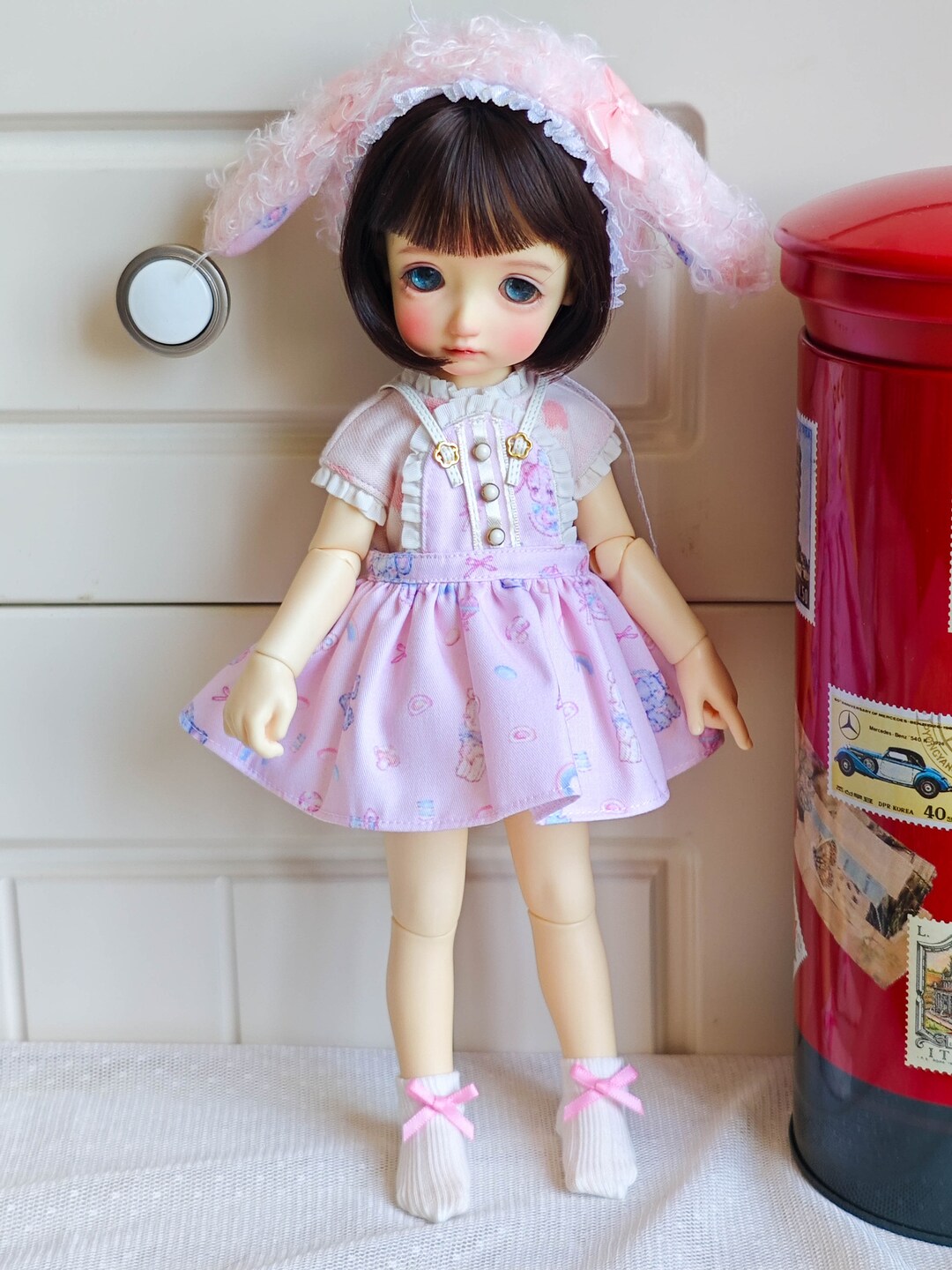 YOSD Doll Clothes 1/6 BJD Doll Clothes Doll Outfit Pink Dress With ...