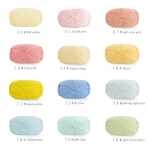 Vibrant 4-ply Milk Cotton Yarn - 50g Skein,41 Stunning Colors for ...