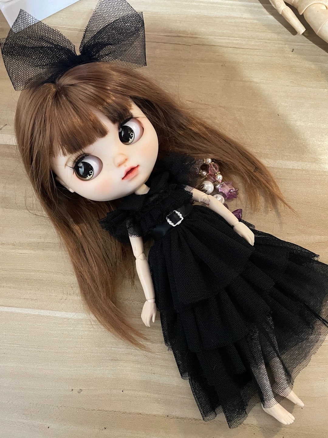 Handmade Blythe Doll Clothes Wednesday Cosplay Halloween Party Dress ...