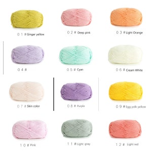 Vibrant 4-ply Milk Cotton Yarn - 50g Skein,52 Stunning Colors for ...