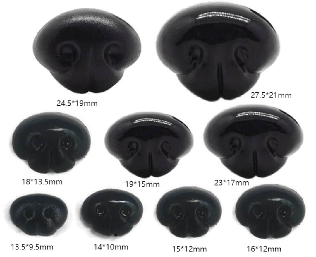 5pcs Black Dog Nose Animal Amigurumi Safety Noses With Washers - 9 ...