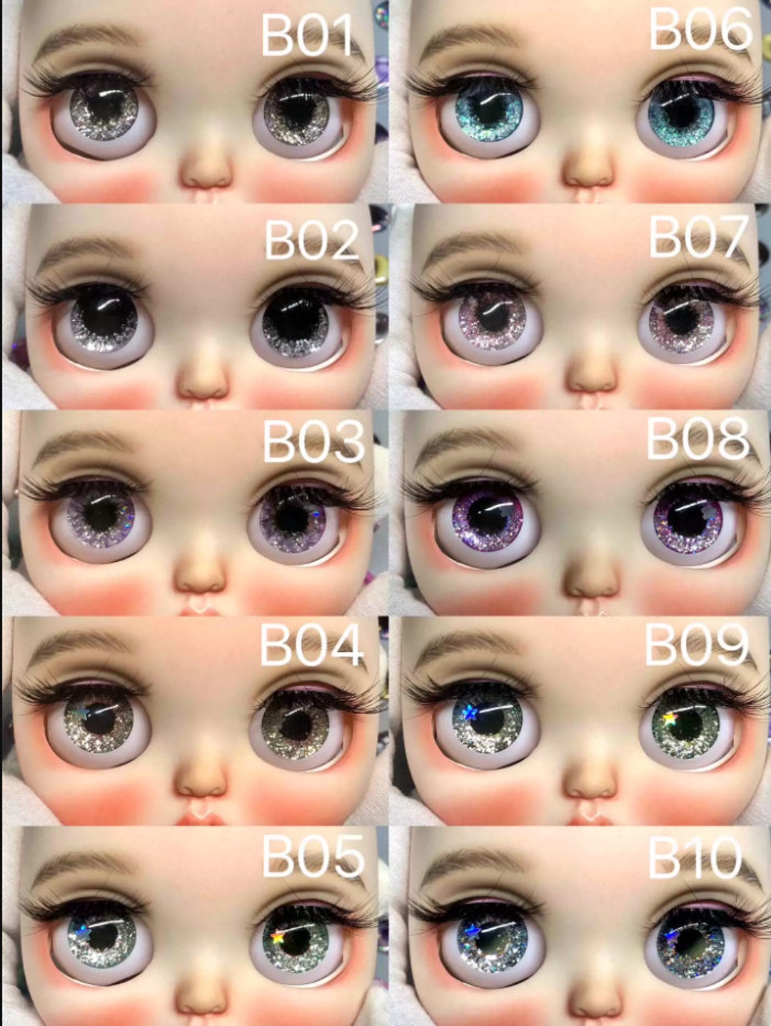 Blythe 14mm Glass Eye Chips (55 Colors) - Realistic Fantasy Eyes, Anime ...
