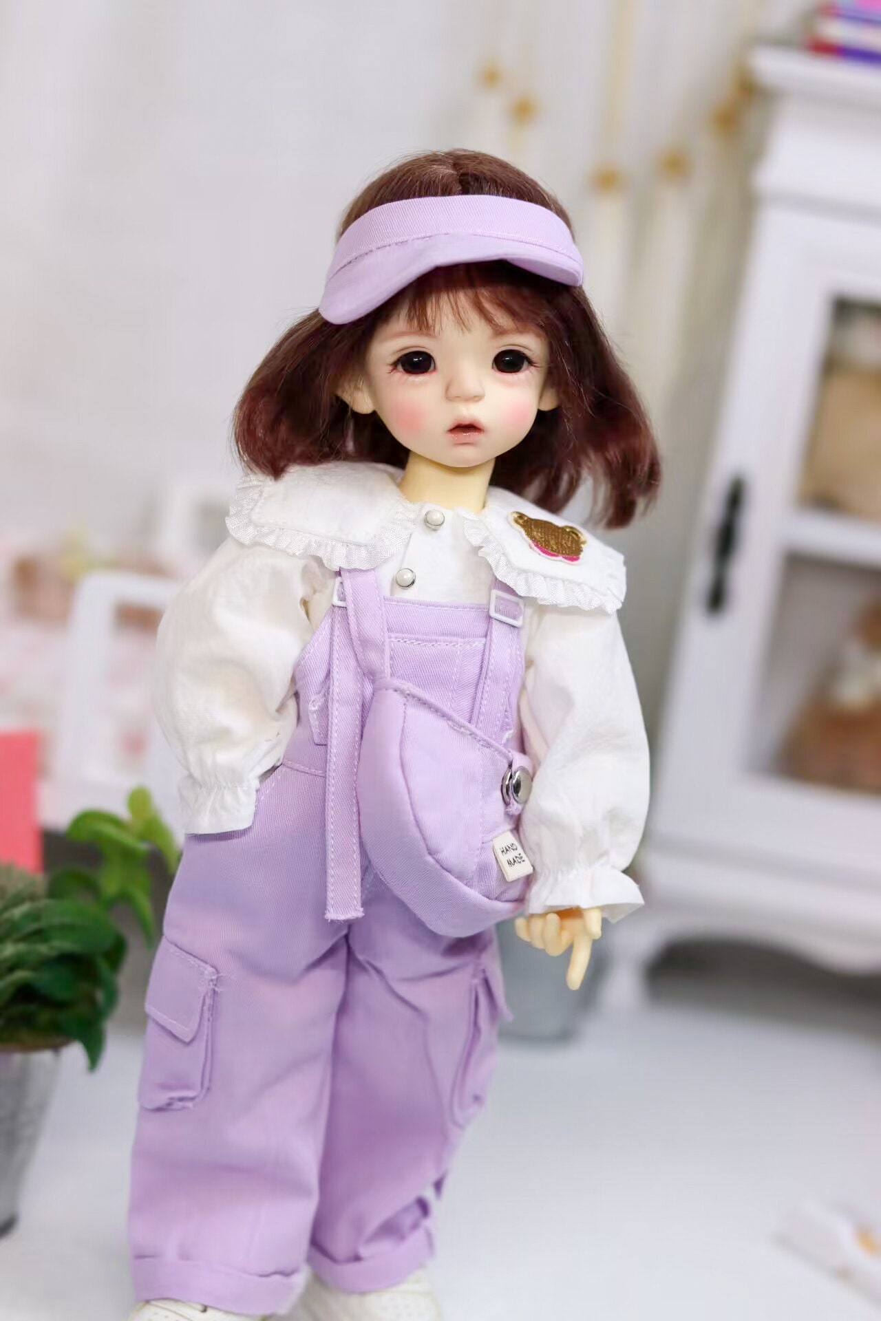 YOSD Doll Clothes 1/6 BJD Doll Clothes White Blouse Paired With Purple ...