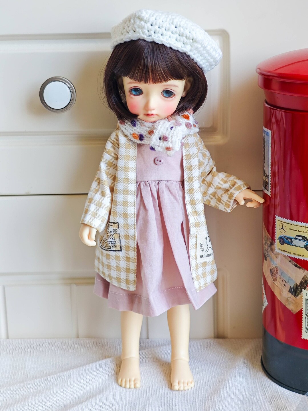 YOSD Doll Clothes 1/6 BJD Doll Clothes Doll Winter Outfit Cute Pink ...