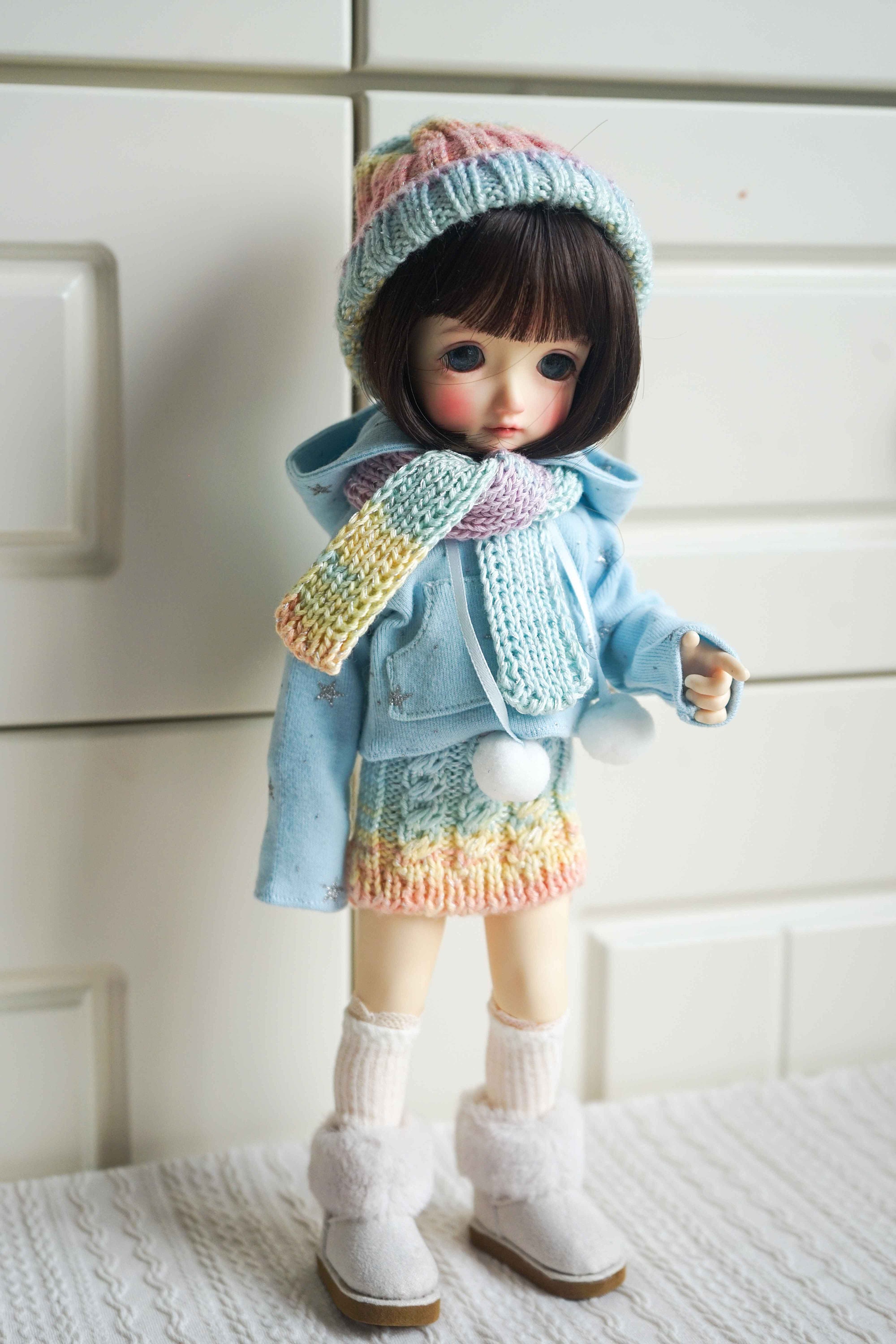 YOSD Doll Clothes 1/6 BJD Doll Clothes Doll Winter Outfit - Rainbow ...