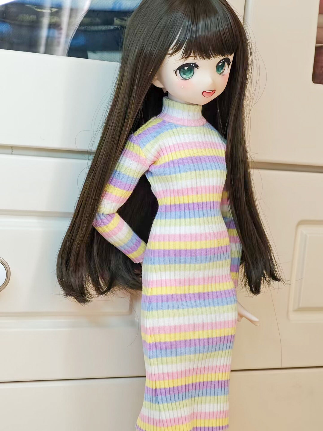 Handmade Long-sleeved Bodycon Dress 55 Colors for 1/3, 1/4, 1/6, OB22 ...