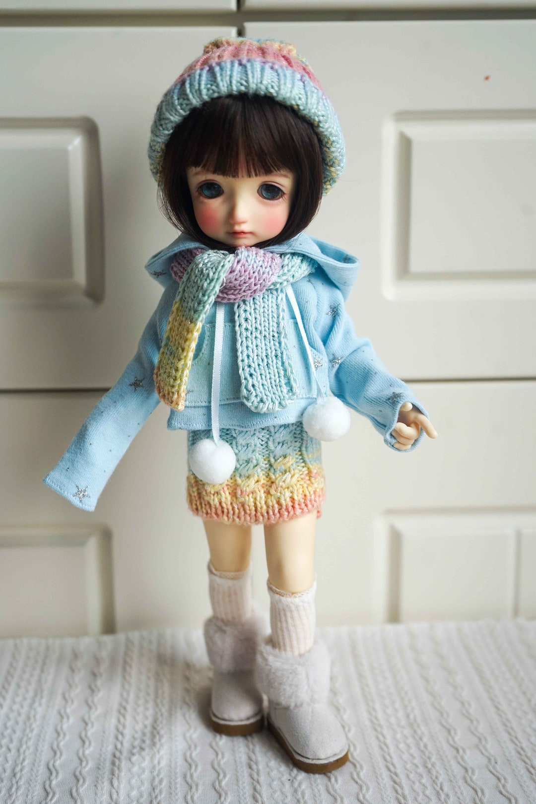 YOSD Doll Clothes 1/6 BJD Doll Clothes Doll Winter Outfit - Rainbow ...