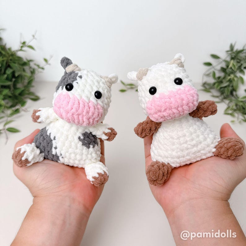 No-sew Little Cow Amigurumi Crochet Pattern (PDF) - Etsy