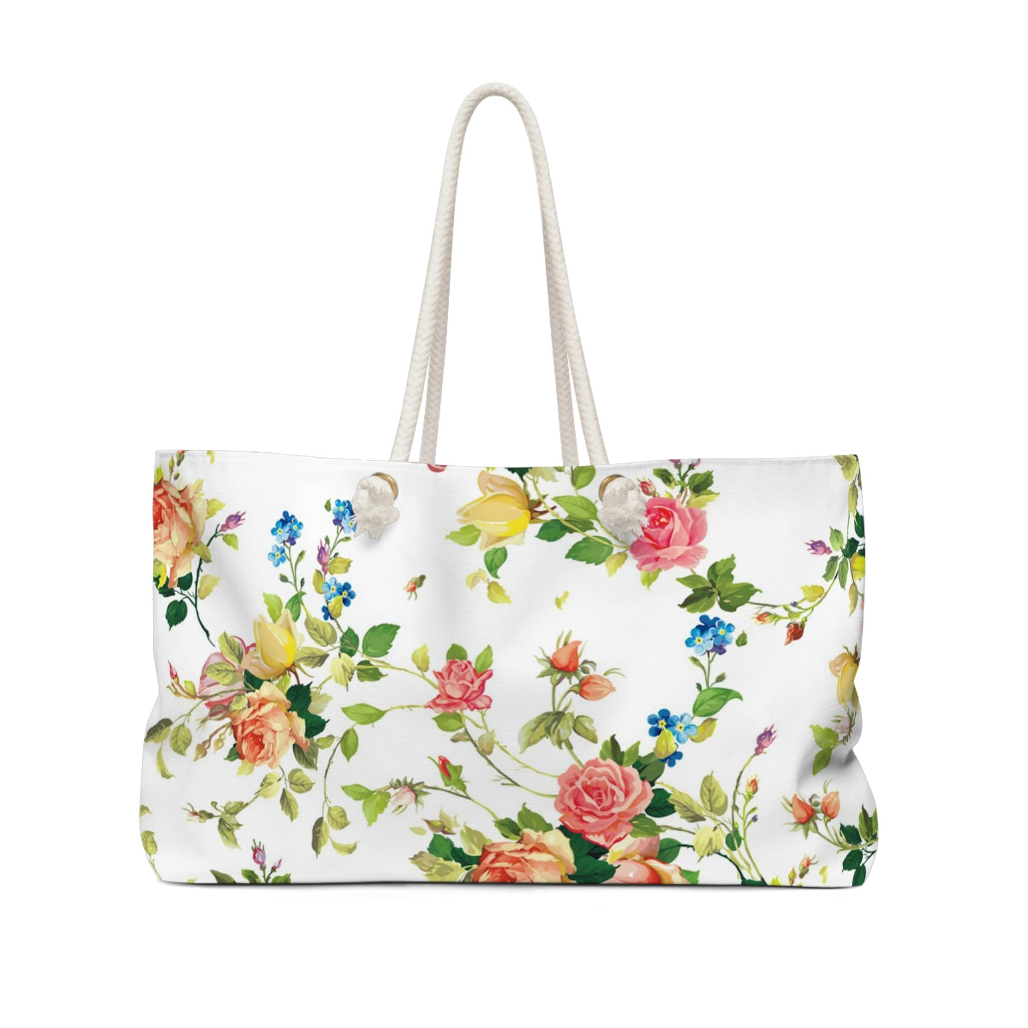 Vintage Floral Print Weekender Bag