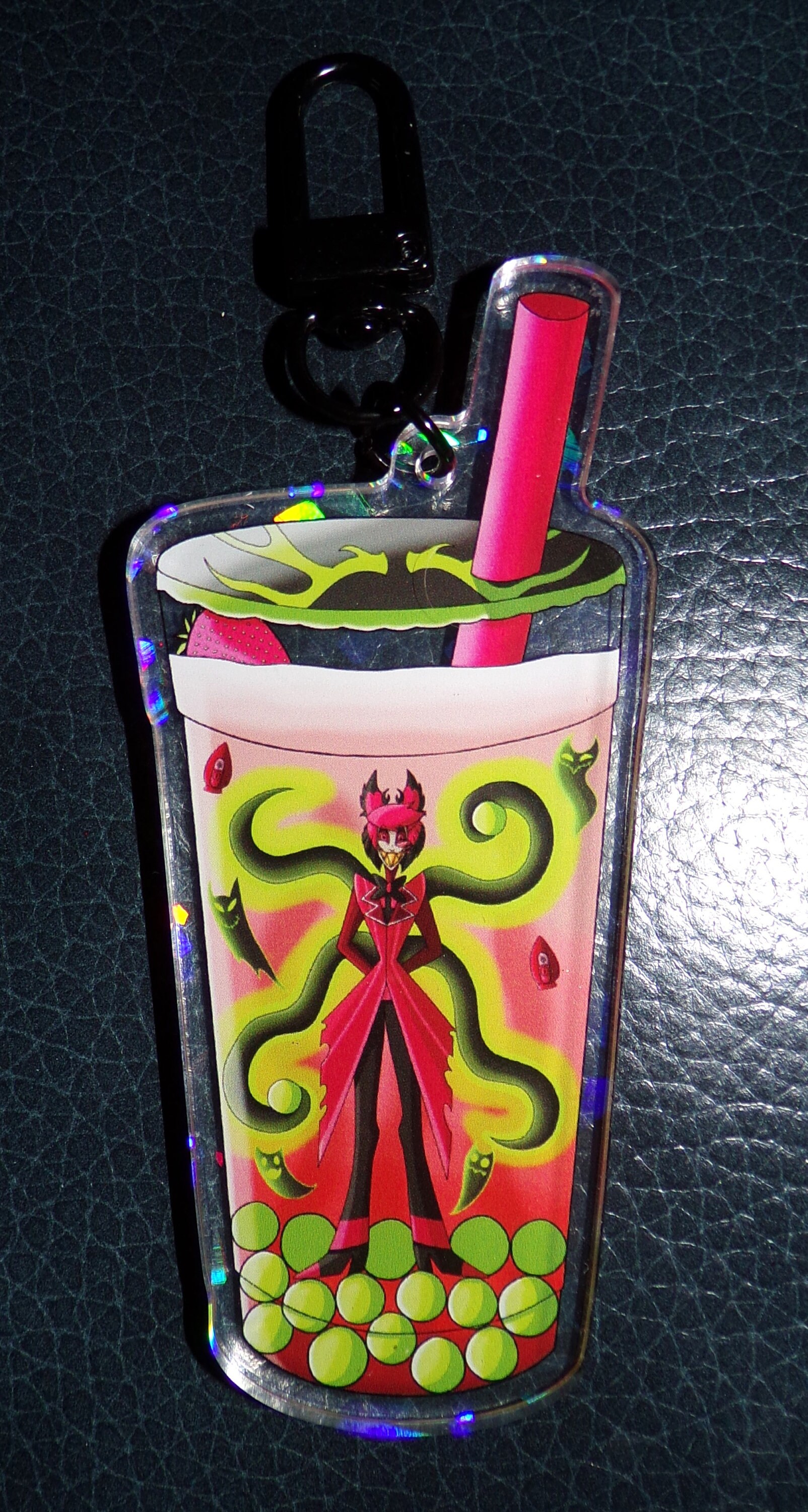 Hazbin Hotel Alastor Boba Tea Acrylic Keychain - Etsy