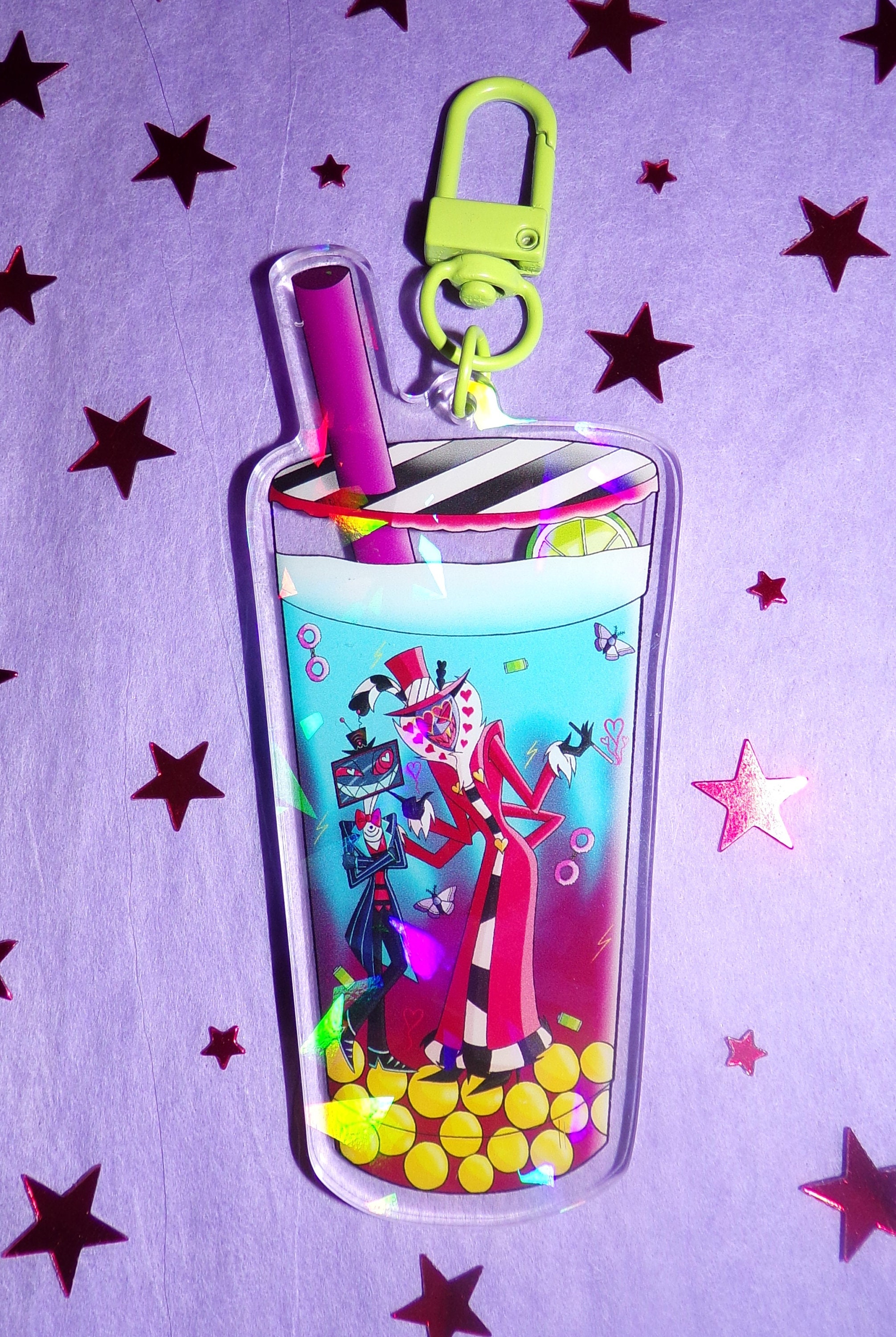 Hazbin Hotel Helluva Boss Boba Tea Acrylic Keychains - Etsy