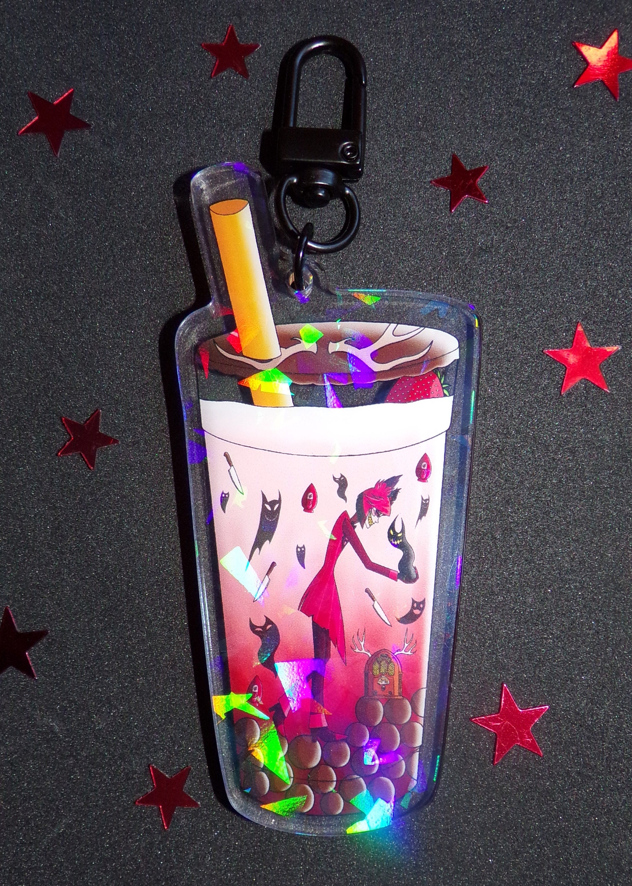 Hazbin Hotel Helluva Boss Boba Tea Acrylic Keychains - Etsy