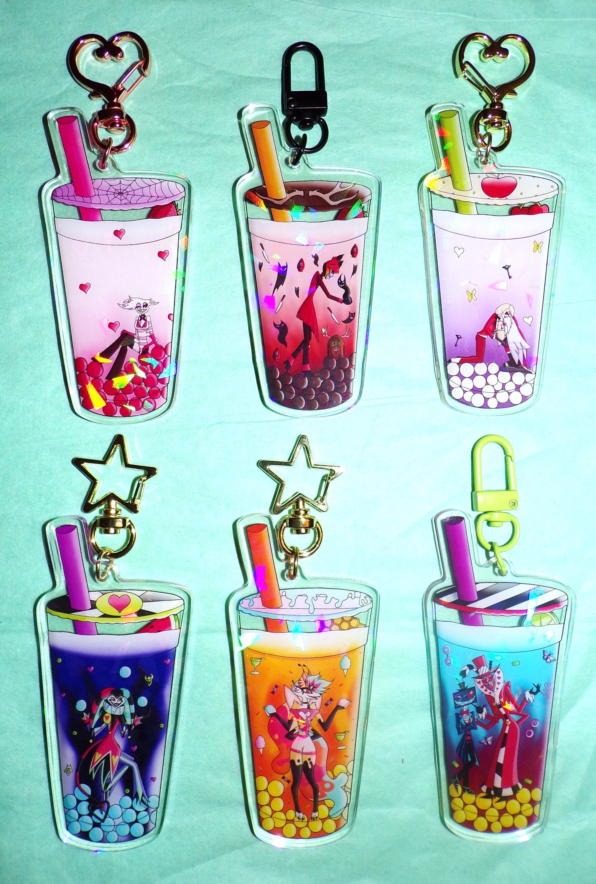 Hazbin Hotel Helluva Boss Boba Tea Acrylic Keychains - Etsy