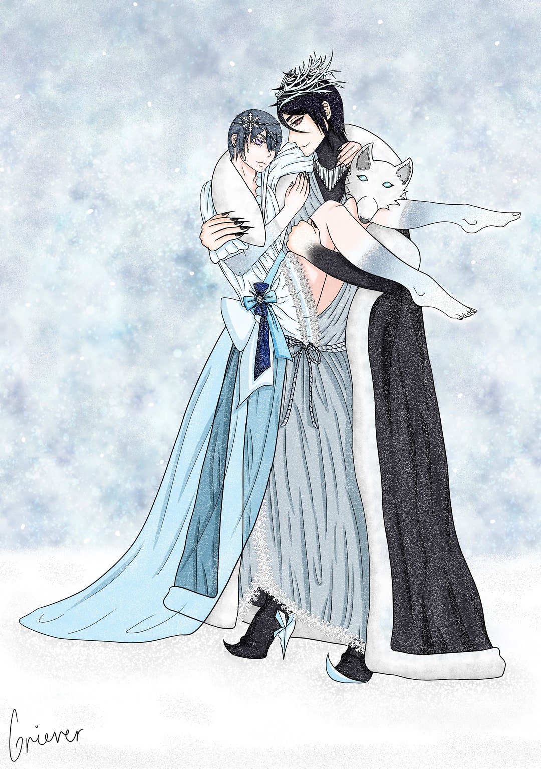 The Ice King & His Prince / Black Butler Art Print (5x7) - Etsy
