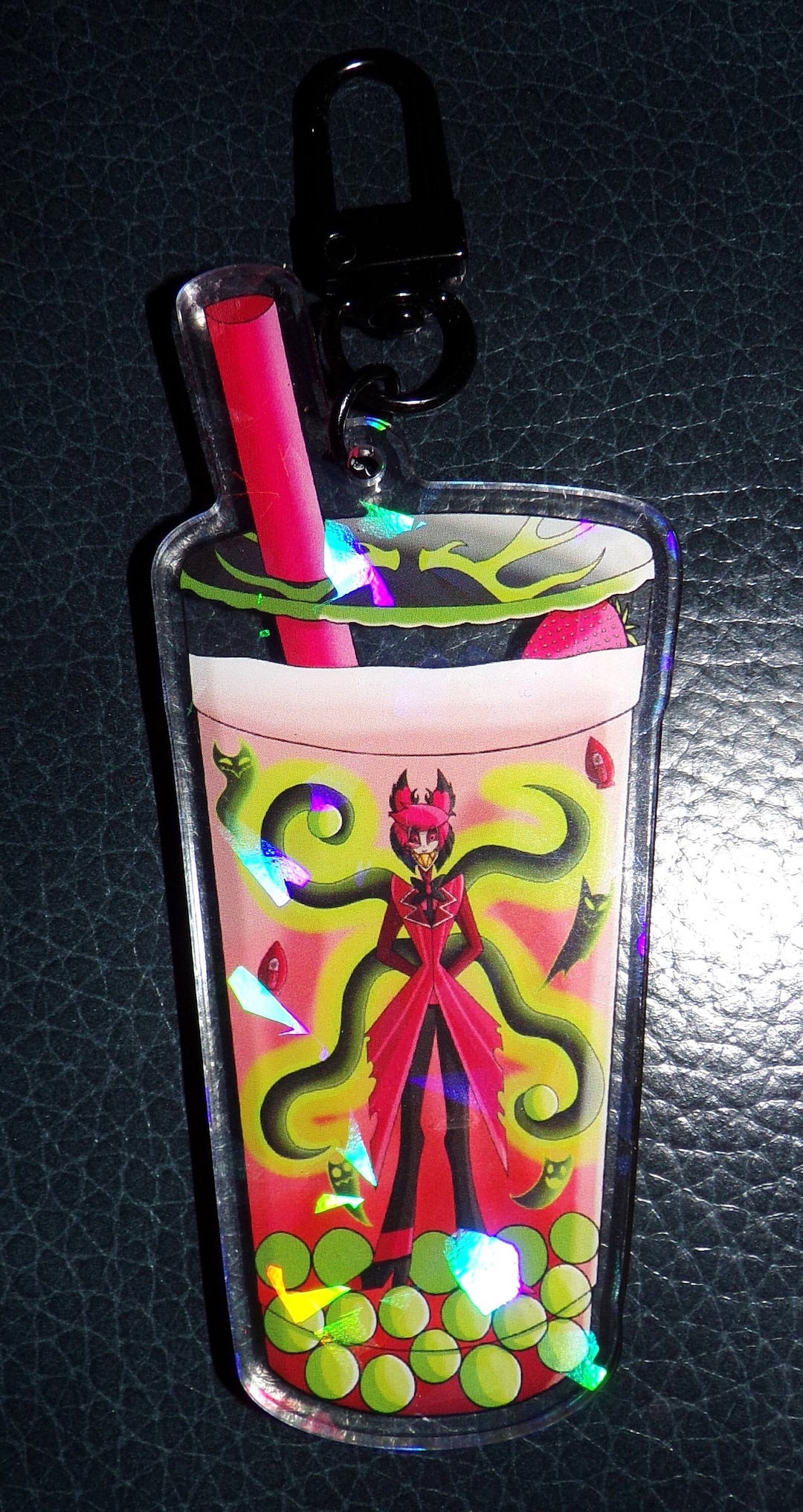 Hazbin Hotel Alastor Boba Tea Acrylic Keychain - Etsy