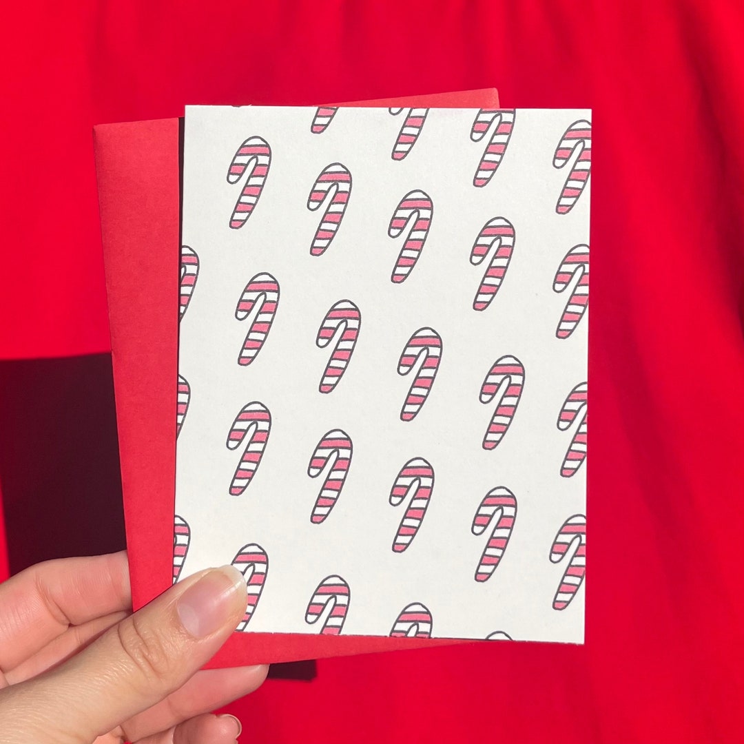Candy Cane Christmas Card Christmas Greeting Card - Etsy