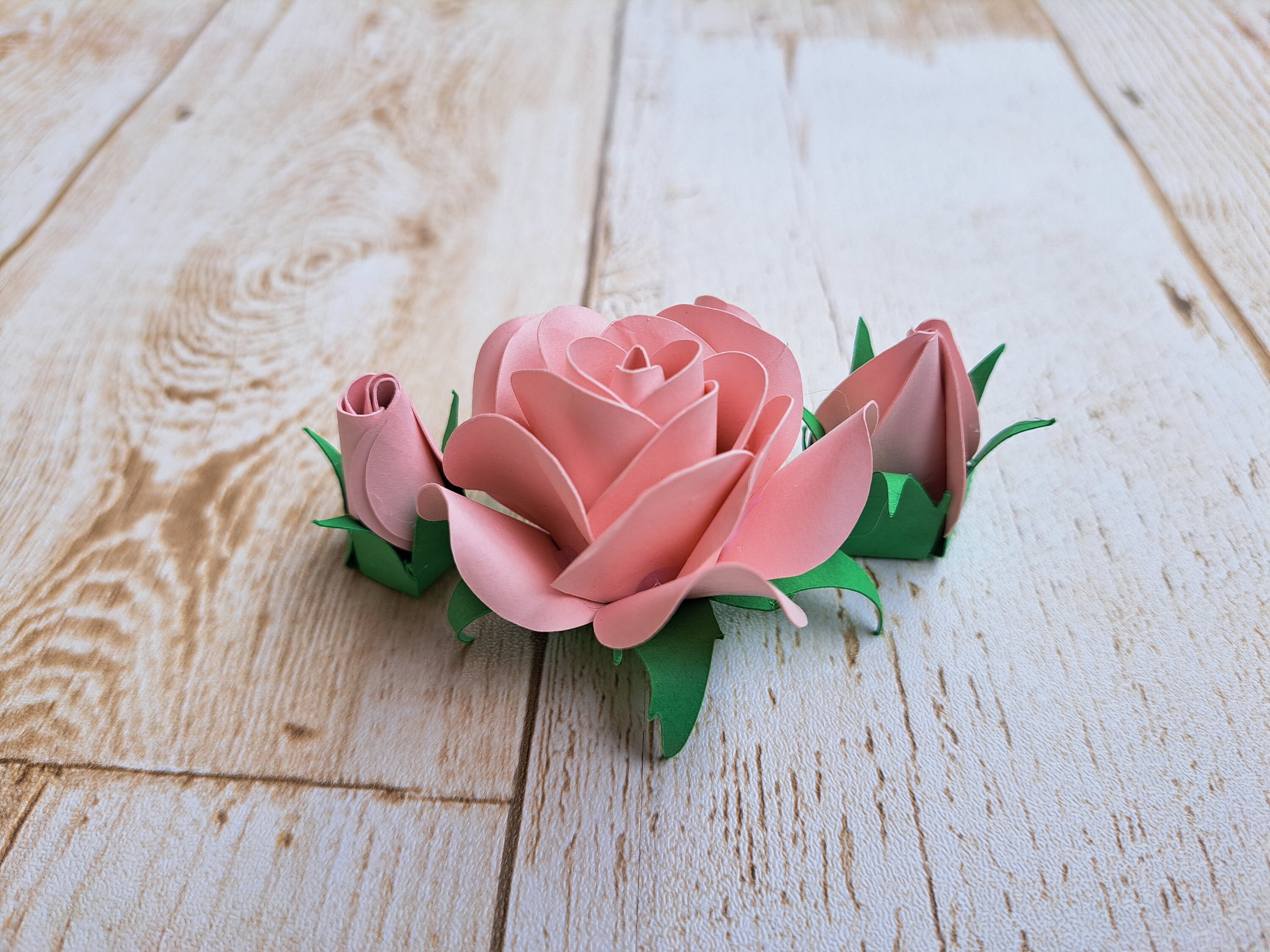 Mini Roses With Leaves Paper Flower Svg 3D Paper Flowers - Etsy Australia