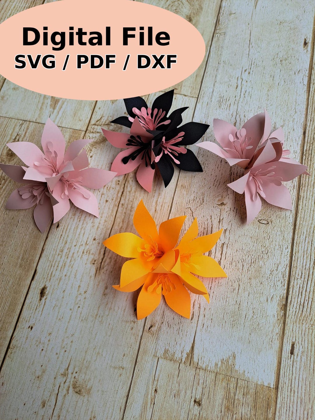 3D Paper Lily Template: DIY Craft, SVG Petals (digital Download) - Etsy