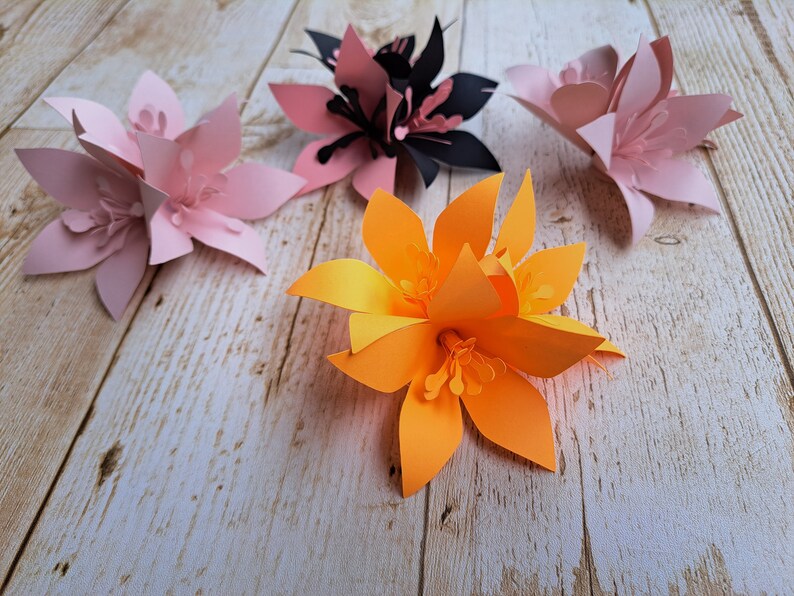 Lily Paper Flower Template Paper Flowers for DIY Projects - Etsy