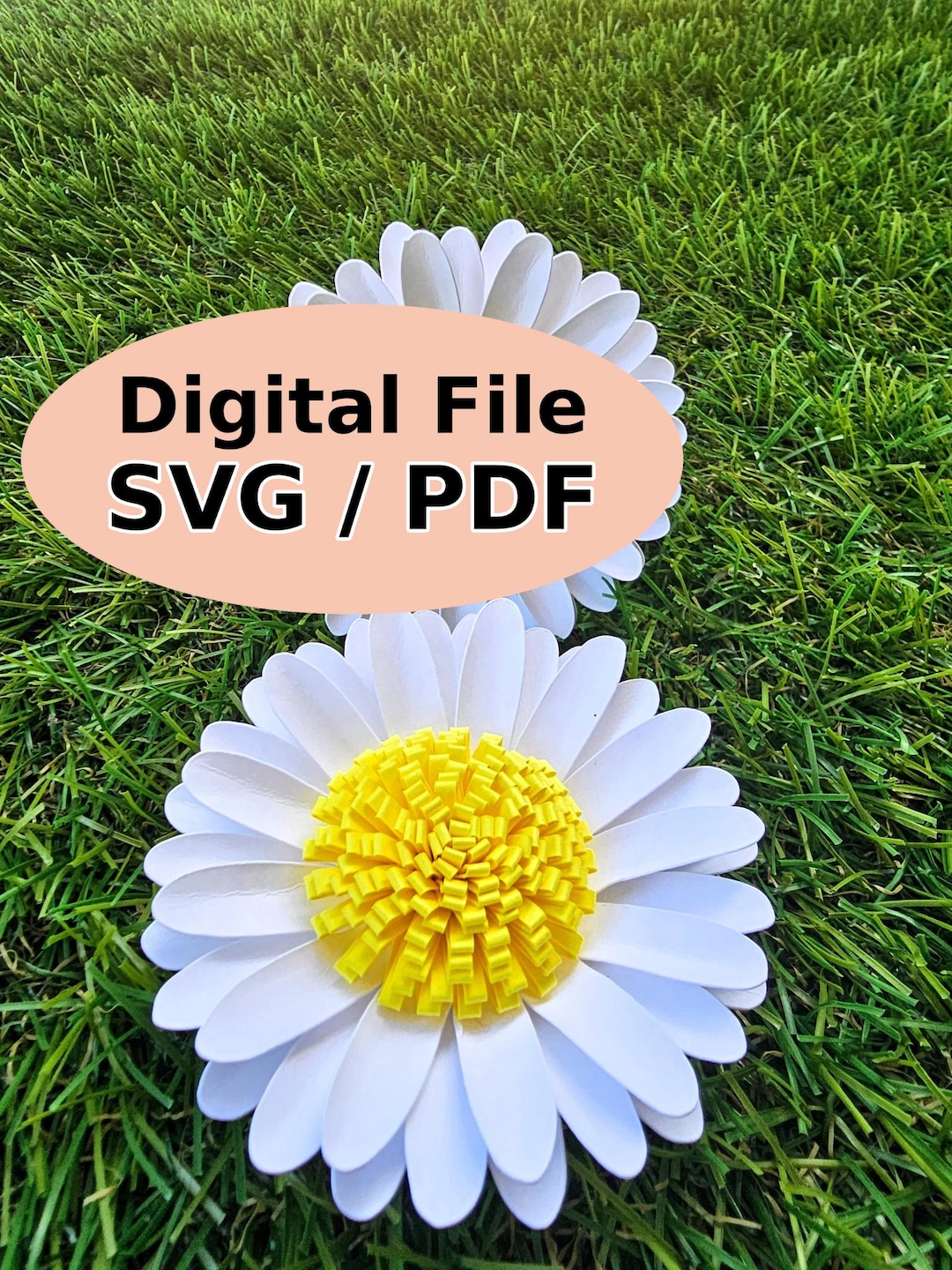 3D Paper Daisy Templates: Chamomile Flower SVG/PDF (digital Download ...