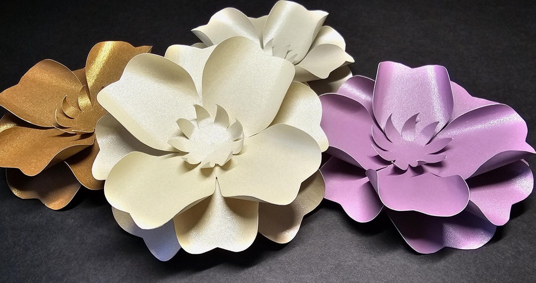 Paper Rose Templates, Paper Flower Svg, Pdf, Dxf Paper Rose Svg, Flower ...