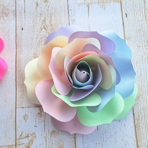 Paper Rose #4 Templates, Paper Flower Svg, 3D Paper Flowers Svg, Paper ...