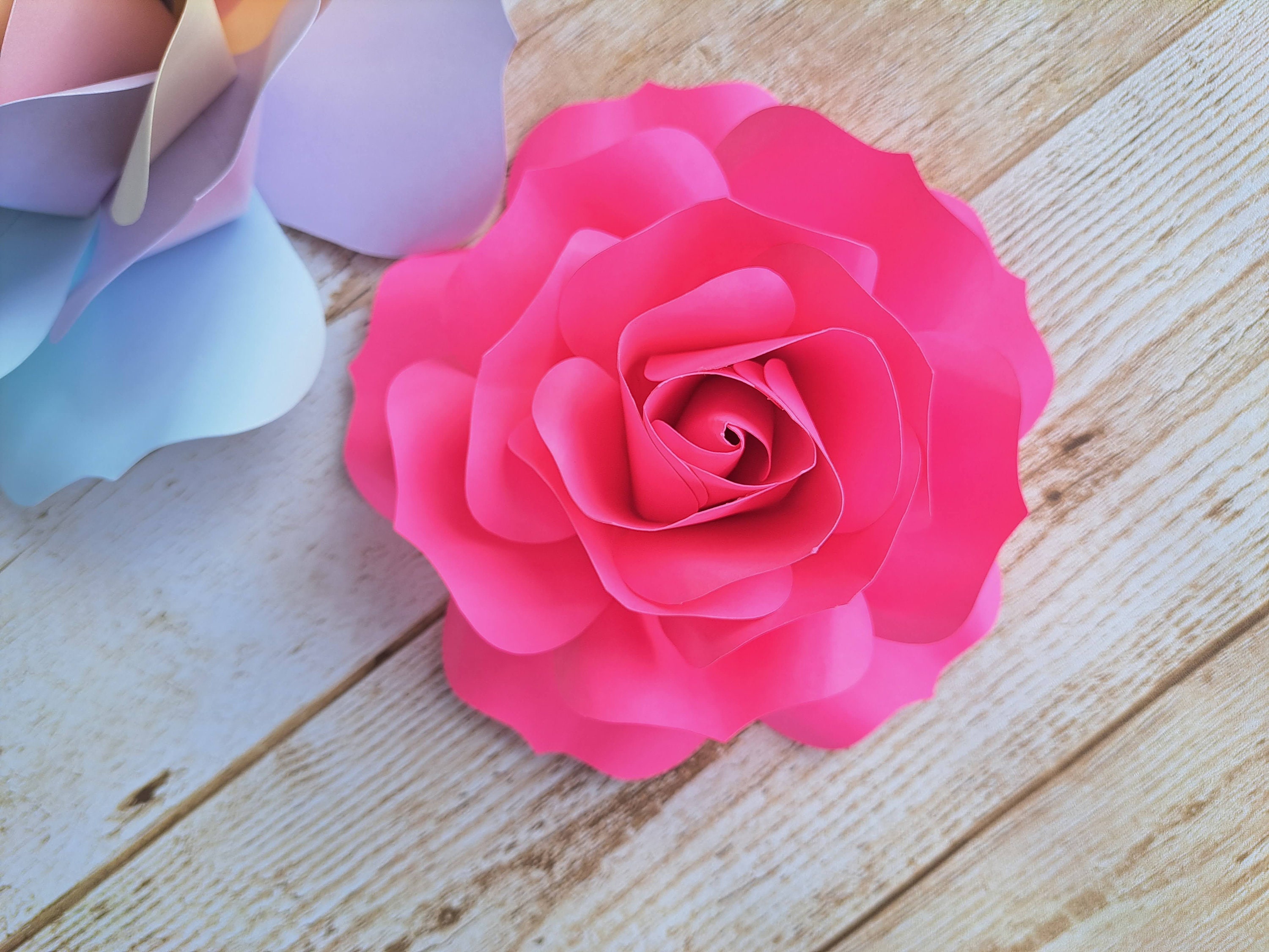 Paper Rose 4 Templates Paper Flower Svg 3D Paper Flowers - Etsy